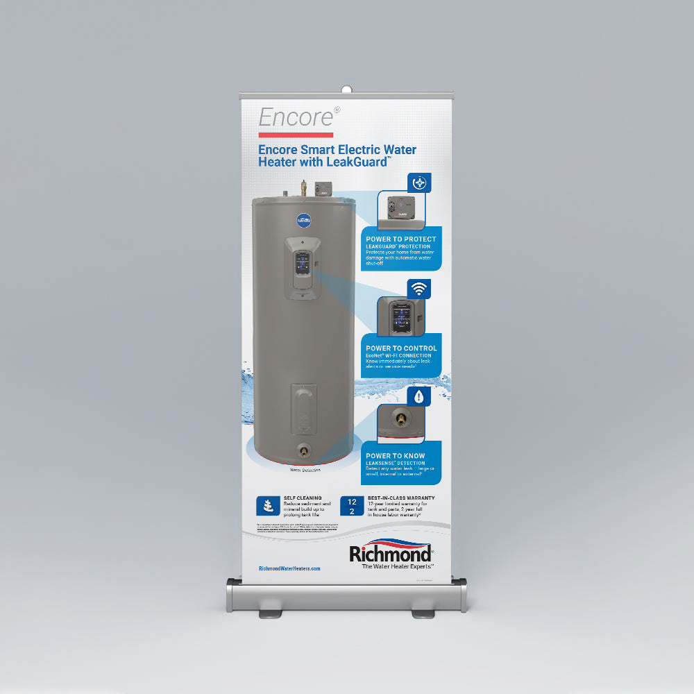 Rheem® | High Efficiency Gas Tankless Recirculation Roll-Up Banner ...
